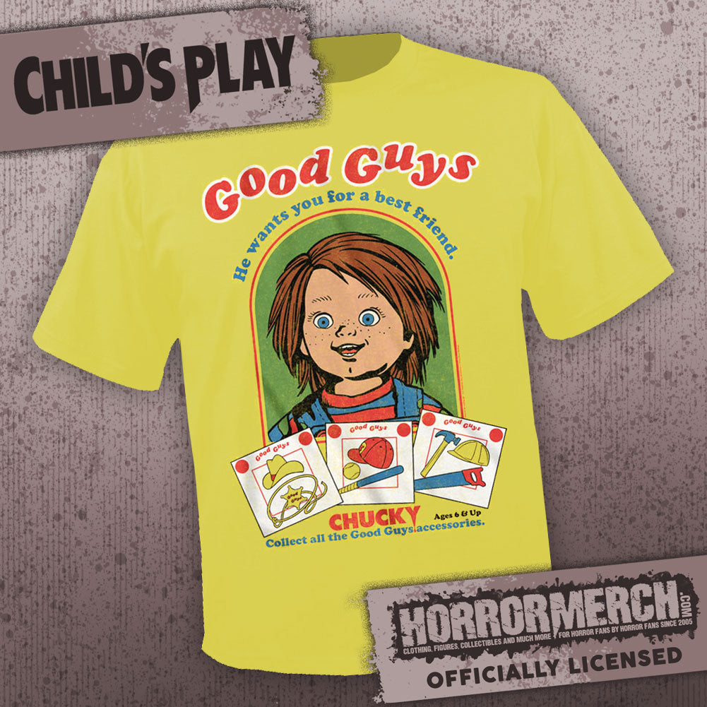Childs Play - Good Guys Box (Cartoon - Yellow) [Mens Shirt ...